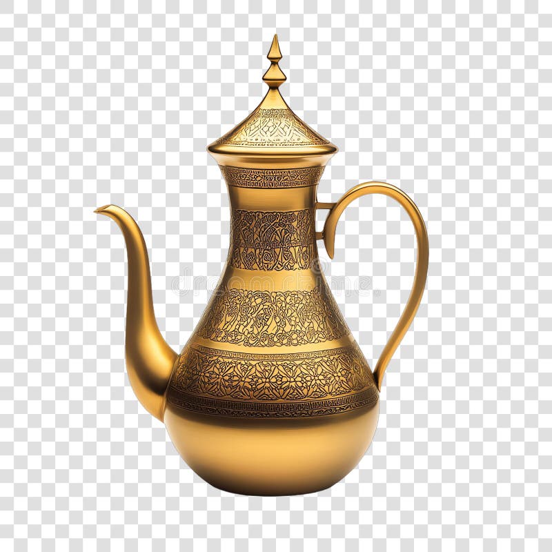 Gold Arabic Dallah Coffee Pot Stock Photo - Illustration of vintage ...