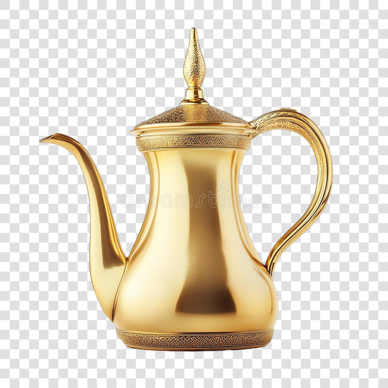 Gold Arabic Dallah Coffee Pot Stock Photo - Illustration of design ...