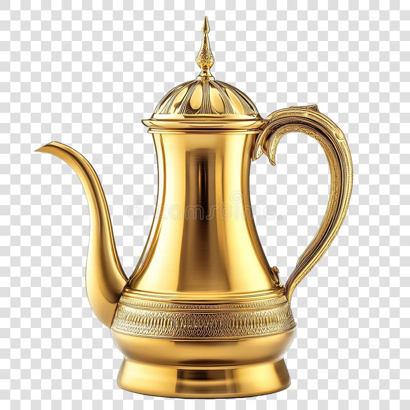 Gold Arabic Dallah Coffee Pot Stock Illustration - Illustration of ...