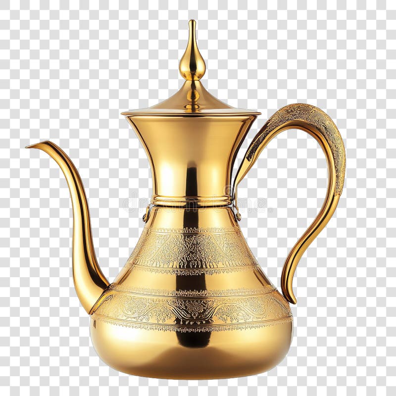 Gold Arabic Dallah Coffee Pot Stock Illustration - Illustration of ...