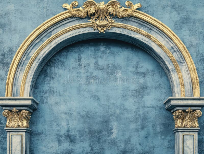 Gold Arch Blue Wall Clock Stock Photos - Free & Royalty-Free Stock ...