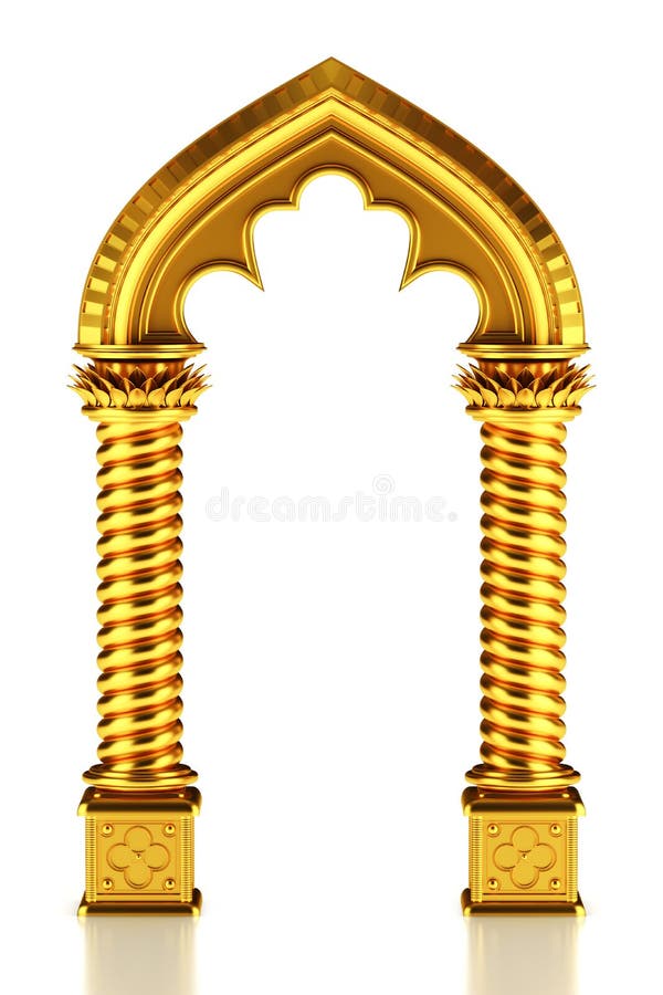 Gold arch on a white back. stock illustration. Illustration of culture ...