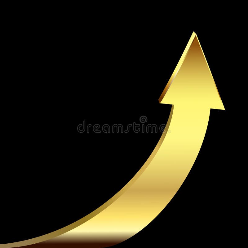 Gold Arrow As Symbol Business Success Stock Illustration - Illustration ...