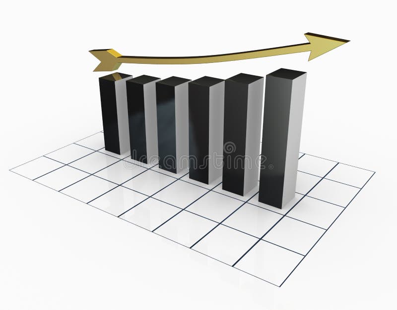 Gold Arrow and Columns on Mirrow Stock Illustration - Illustration of ...