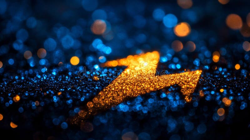 Bright Blue Line Symbolizing Growth Progress Against Dark Background ...