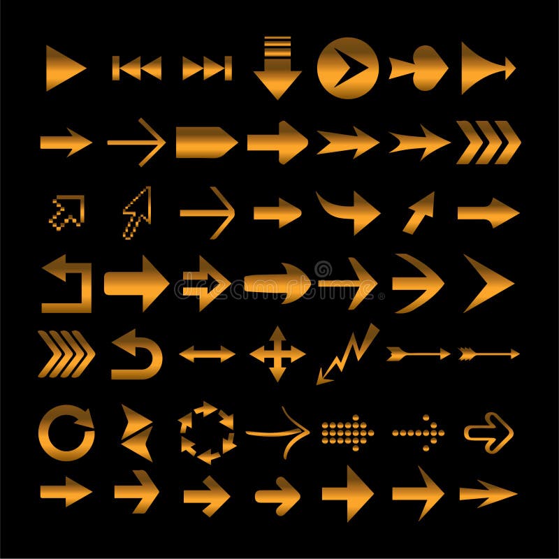 Gold arrow Vector Shape. stock vector. Illustration of graphic - 170902451