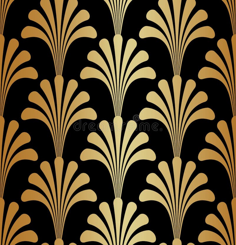 Gold Art Deco Gatsby Pattern Background Stock Vector - Illustration of ...