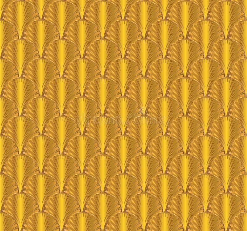 Gold Art Deco Seamless Repeat Pattern Background Stock Illustration ...