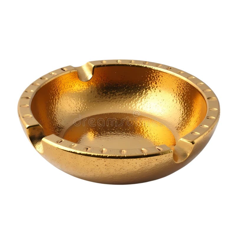 Gold Ashtray Isolated on a Transparent Background Stock Image ...