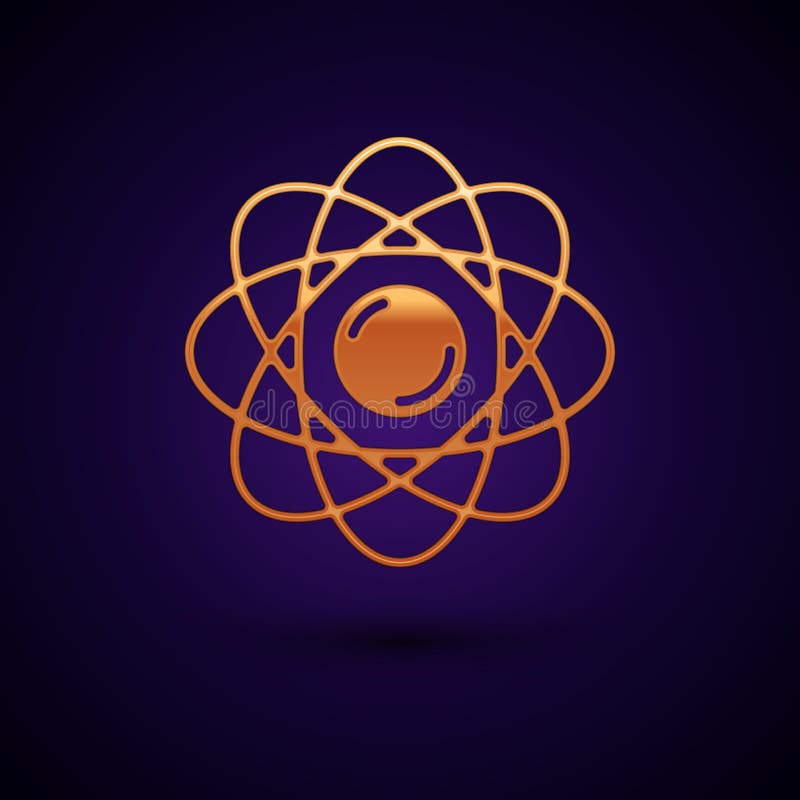 Gold atom on a stand stock illustration. Illustration of electron ...