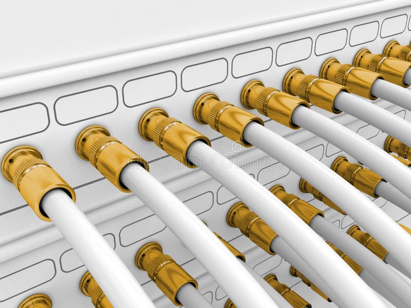 Gold Audio Video Connectors Stock Illustration - Illustration of shape ...