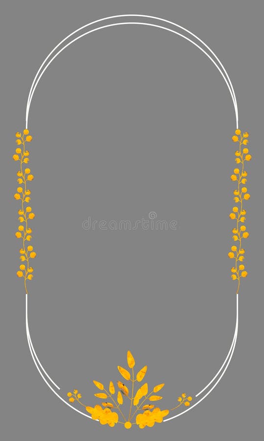 Gold Autumn Leaves Background. Oval Frame for Text with Luxury Design ...