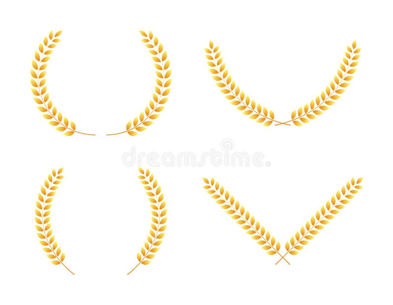 Gold Award Laurel Frame Wreath. Winner Award Set. Vector Stock ...