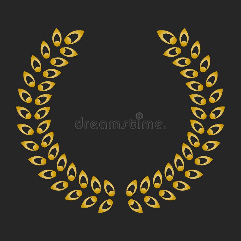 Gold Award Laurel Wreath on Dark Background. Stock Vector ...
