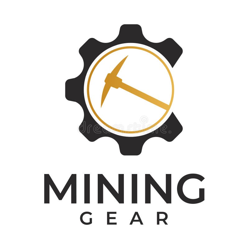 Gold Ax Gear Mining Logo Design. Design Template, Symbol, Icon ...