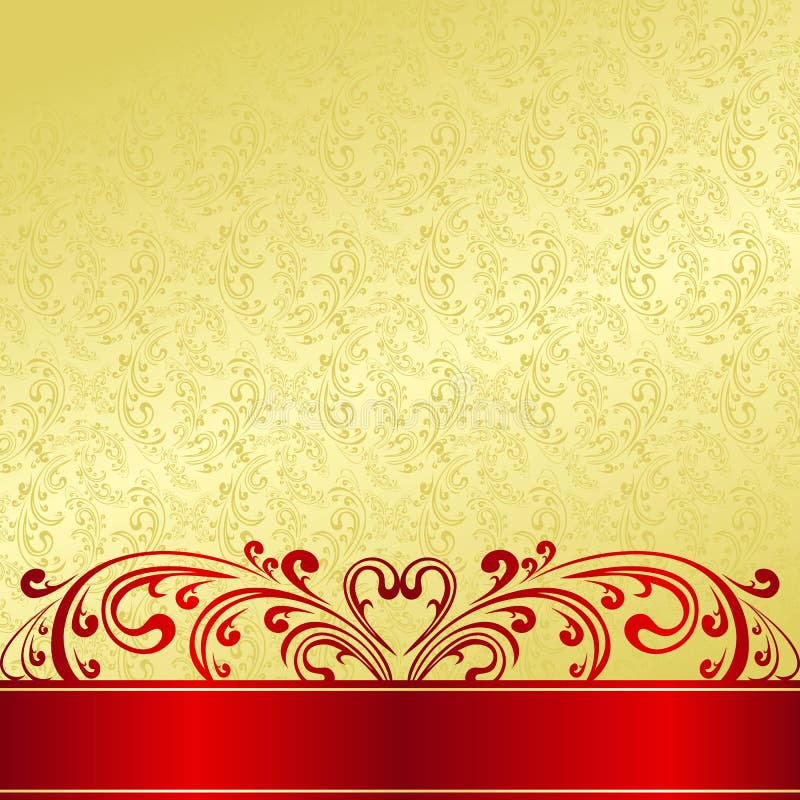 Gold Background Decorated a Vintage Ornament. Stock Vector ...