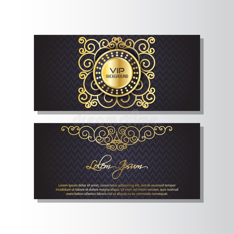 Gold Background Flyer Style Design Template Stock Vector - Illustration ...