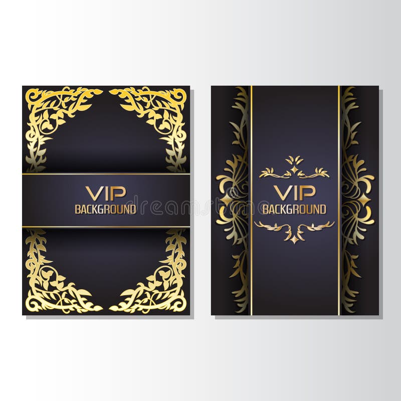 Gold Background Flyer Style Design Template Stock Vector - Illustration ...