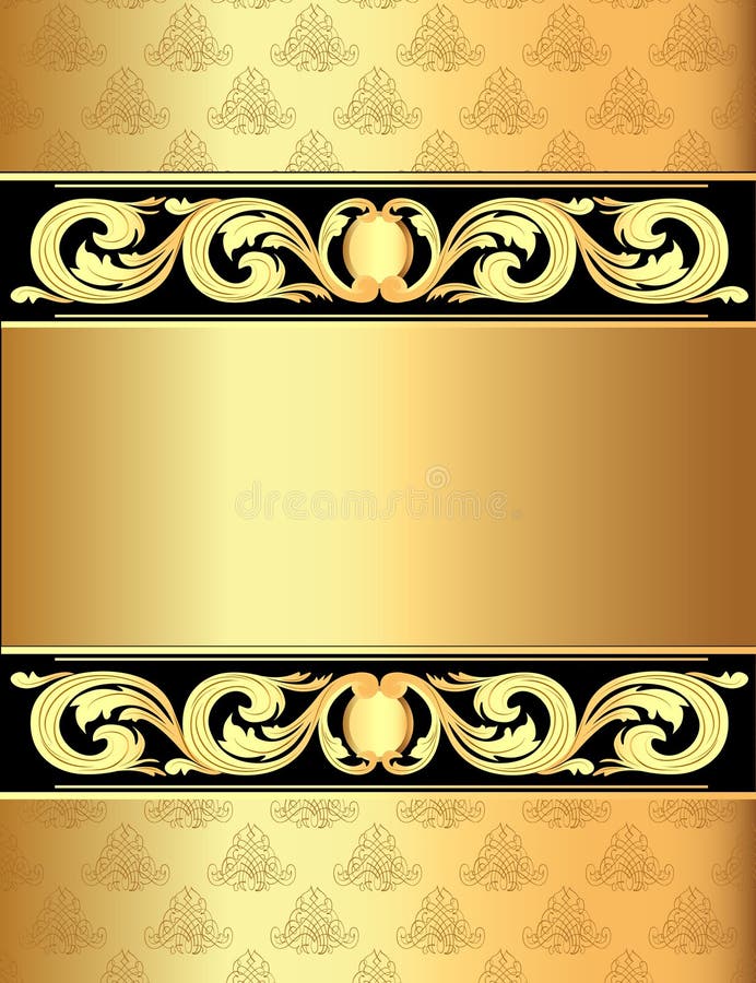 A Gold Background a Frame with a Stock Illustration - Illustration of ...
