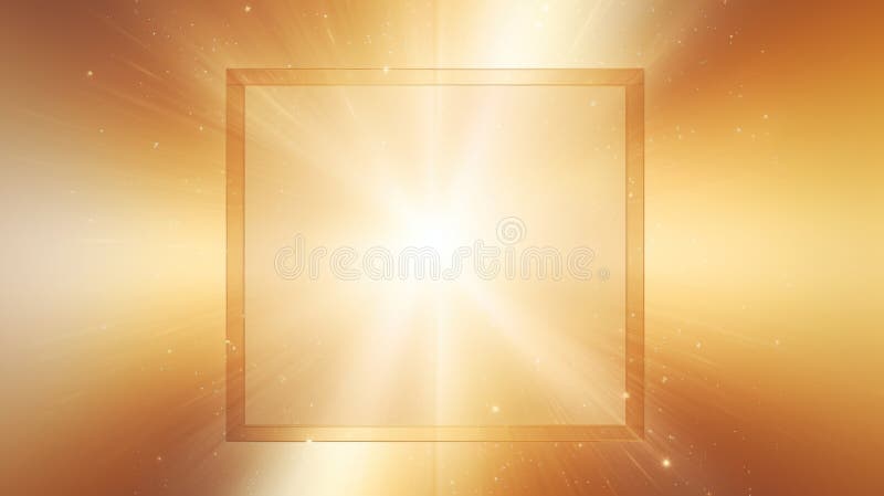 Gold Background with Golden Frame and Rays of Light. Illustration Stock ...