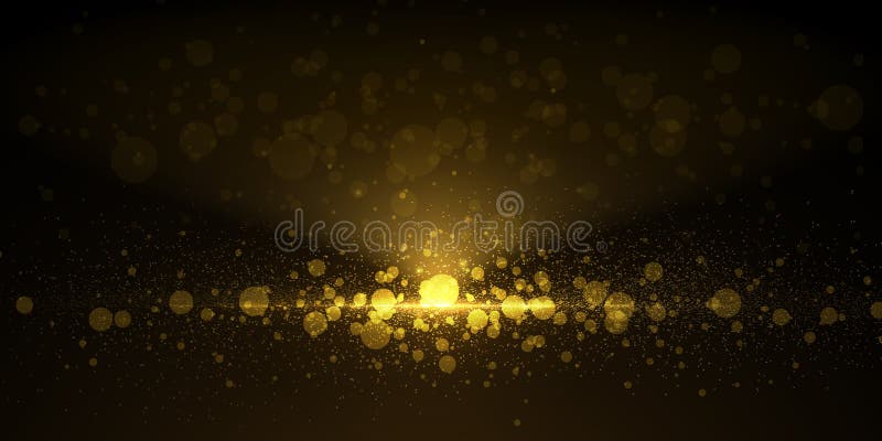 Vector Illustration Element with Gold Light Glow Effect, Bokeh and ...