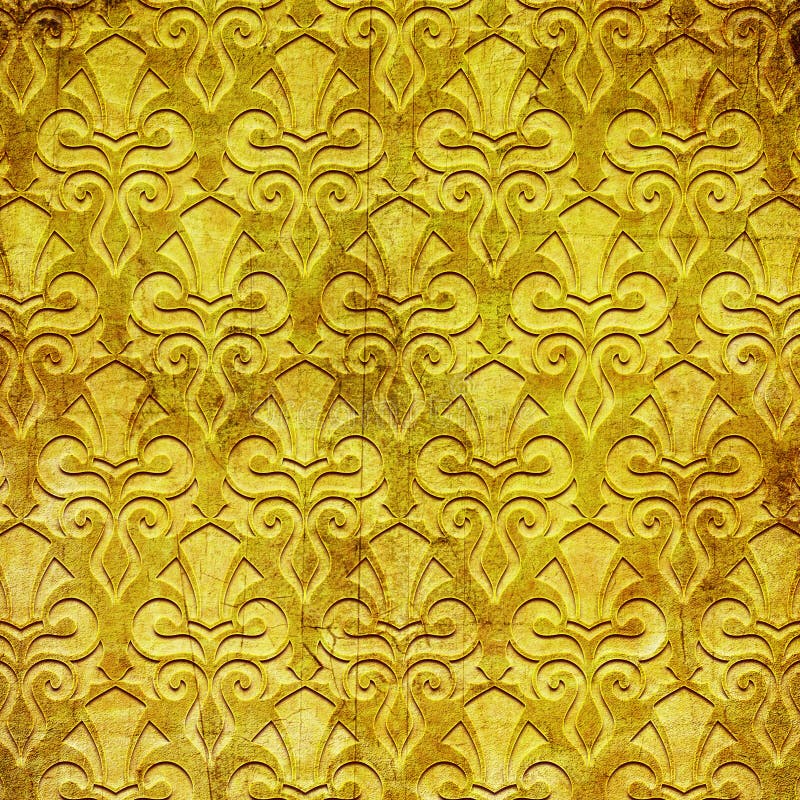 Gold Background With Pattern Stock Photo - Image of metal, beautiful ...