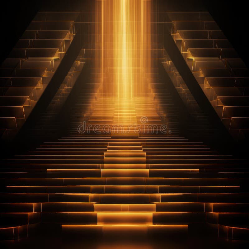 Gold Background with Stairs Stock Illustration - Illustration of ...