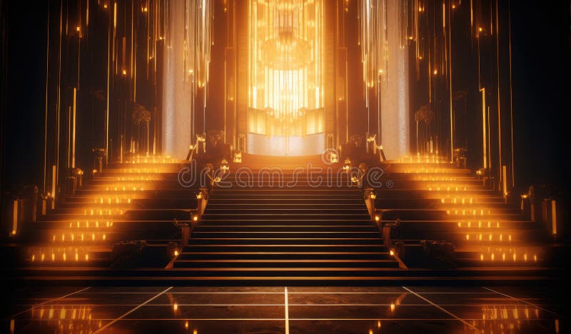 Gold Background with Stairs Stock Illustration - Illustration of ...