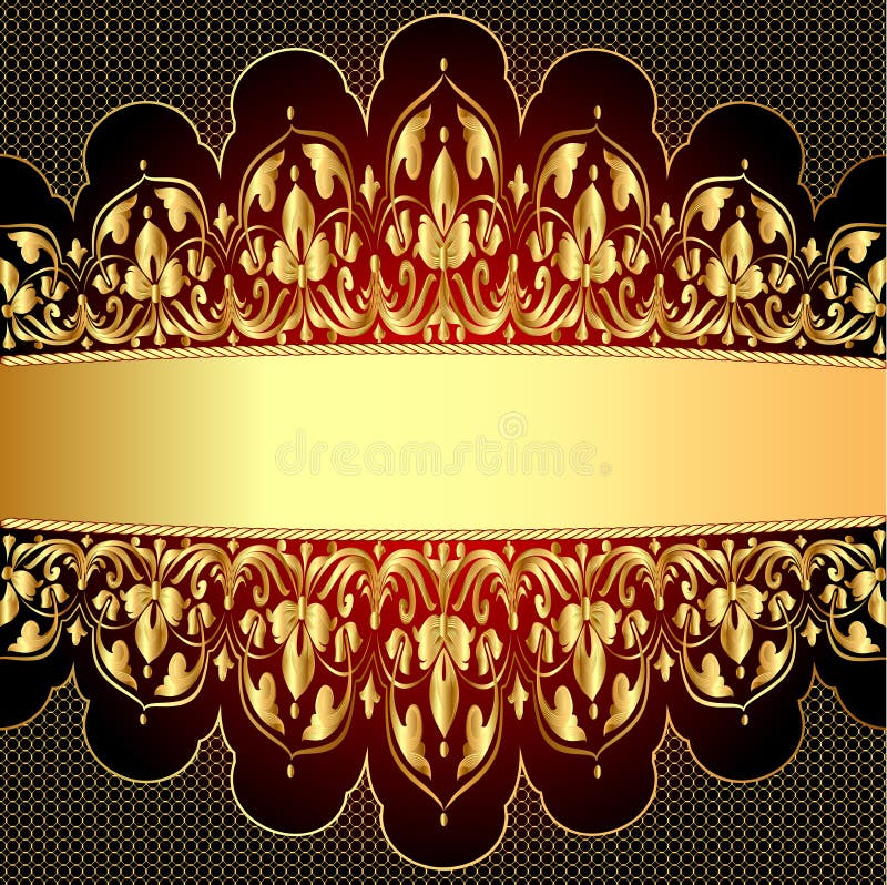 Gold Background with a Strip Stock Vector - Illustration of frame ...