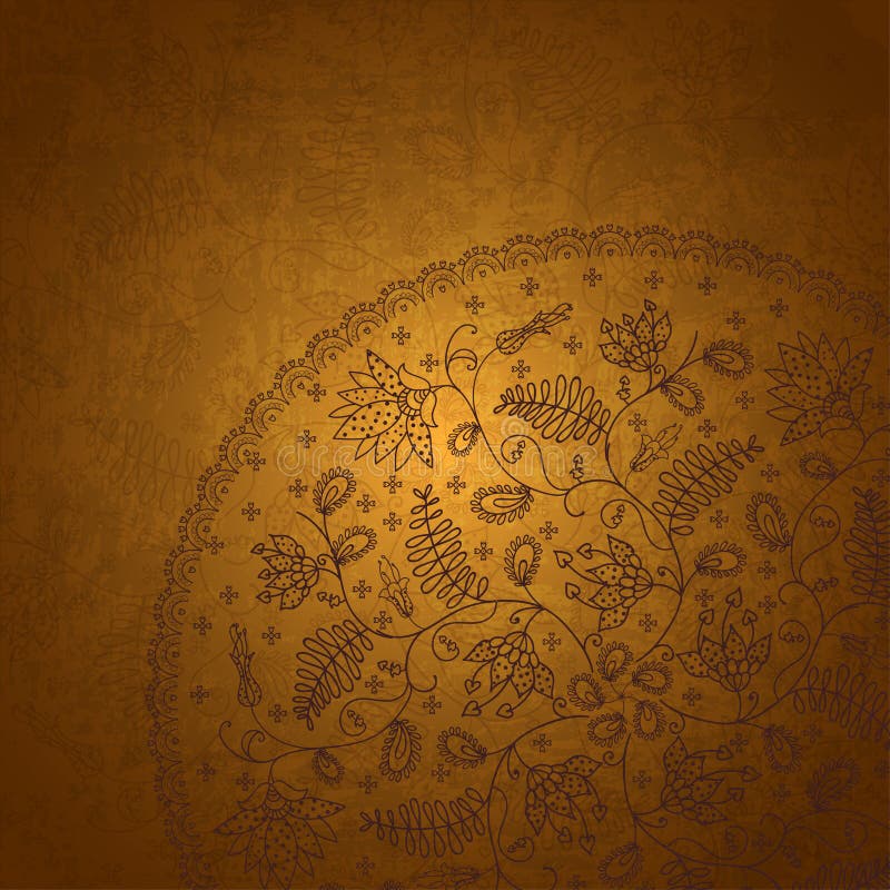 Gold Background in Vintage Style Stock Vector - Illustration of ...