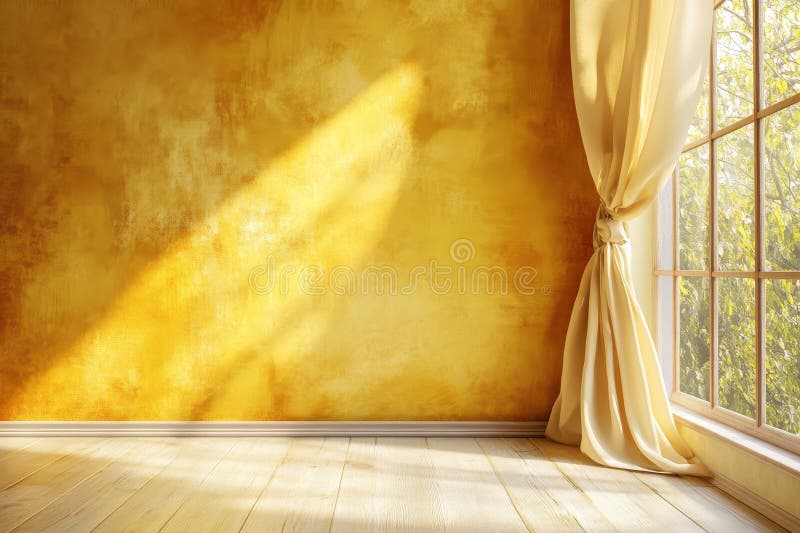 Gold Background, Wall Painted with Golden Color. Stock Photo - Image of ...