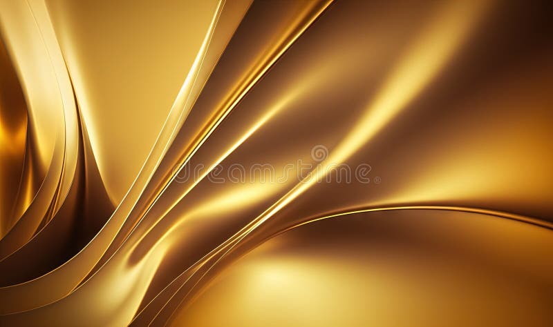 A Gold Background with Wavy Lines and Curves in the Middle of the Image ...