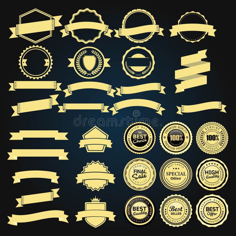 Set of Business Luxury Premium Retro Vintage Badge Stock Vector ...