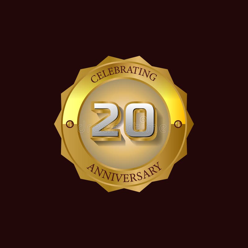 Gold Badge Including Year Celebration Anniversary Logo Stock Vector ...