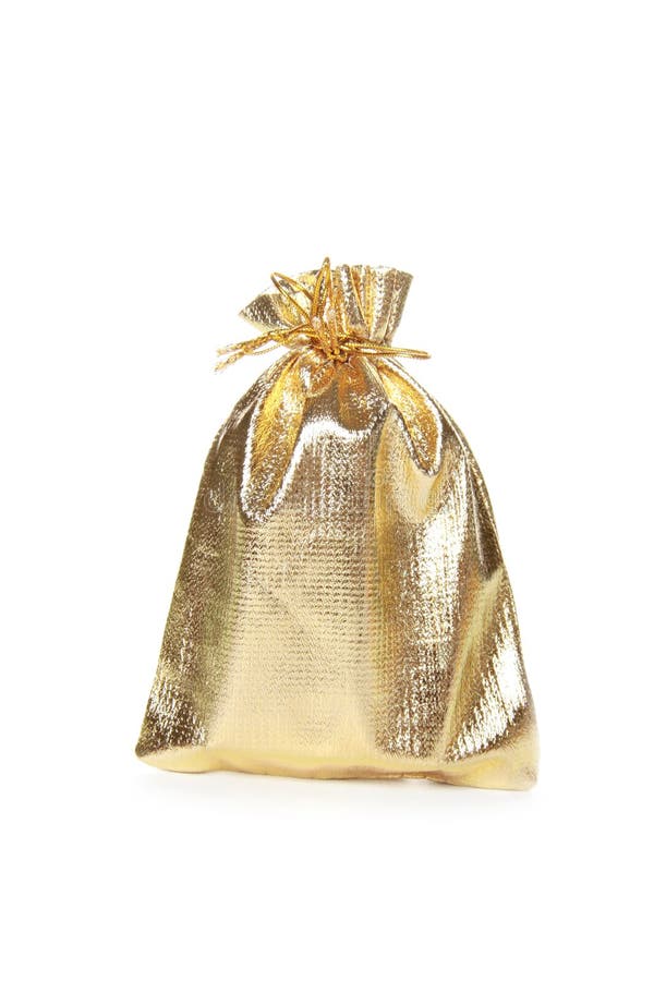 Gold bag stock photo. Image of fabric, detail, holiday - 21074122