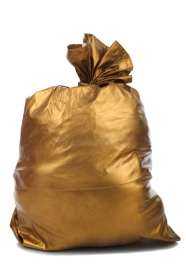 Gold bag isolated stock image. Image of material, gold - 17311007