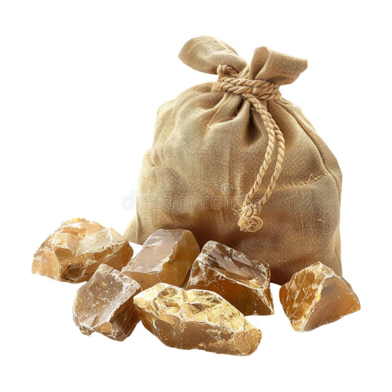 Gold Bag with Raw Stones on Transparent Background - Ai Generated Stock ...