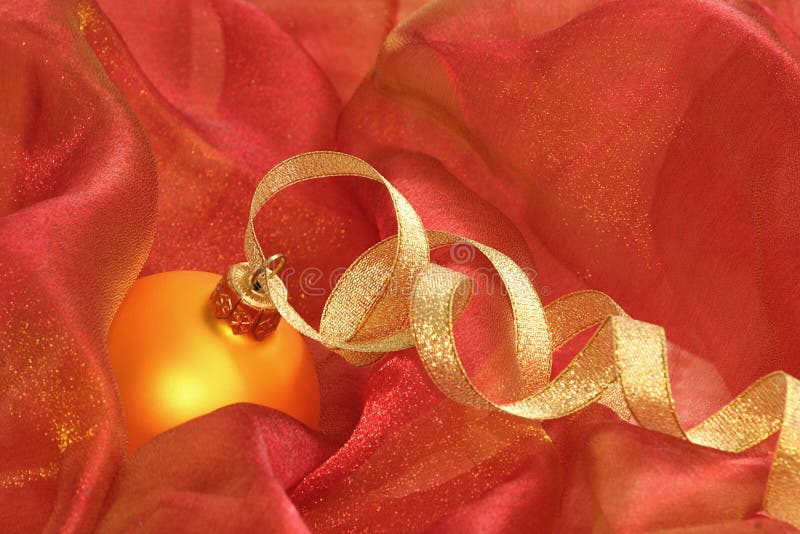 Gold ball and ribbon stock image. Image of curve, colored - 3550429