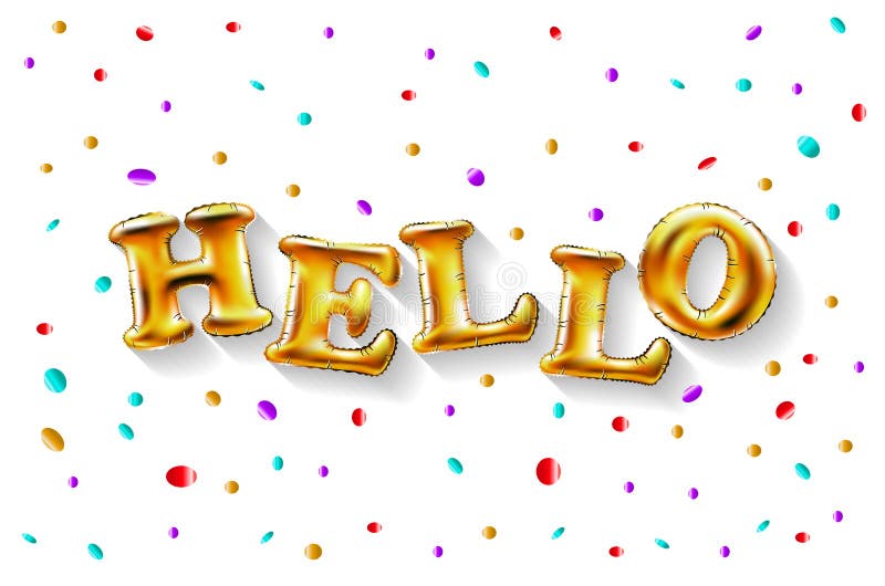 Gold Balloon Font of Upper Case Letters HELLO Stock Vector ...