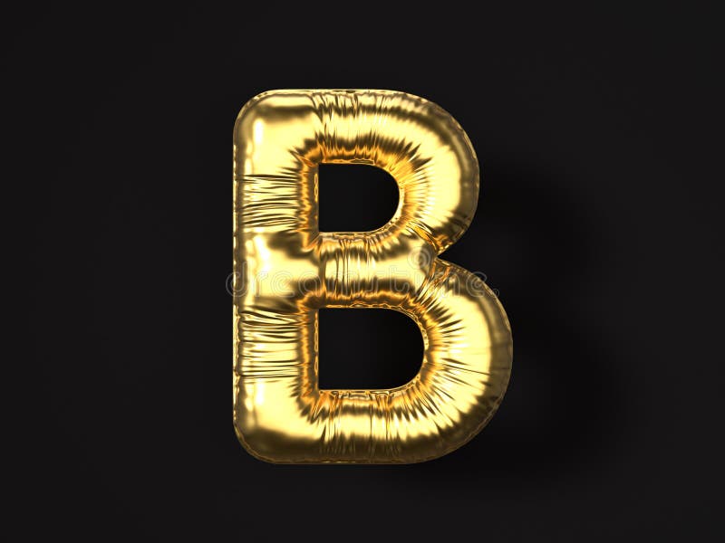 Gold balloon letter B stock illustration. Illustration of object ...