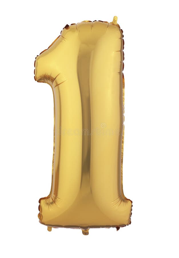 Gold Balloon One stock photo. Image of isolated, large - 44776280