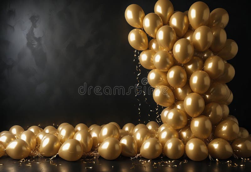 Bunch Gold Black Balloons Stock Illustrations – 824 Bunch Gold Black ...