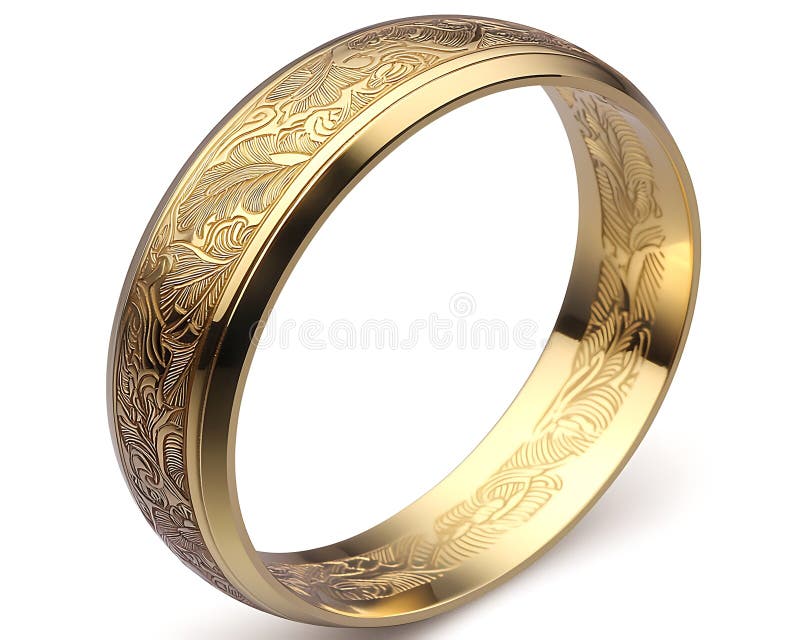 A Gold Band with a Design of Birds and Flowers Stock Photo - Image of ...