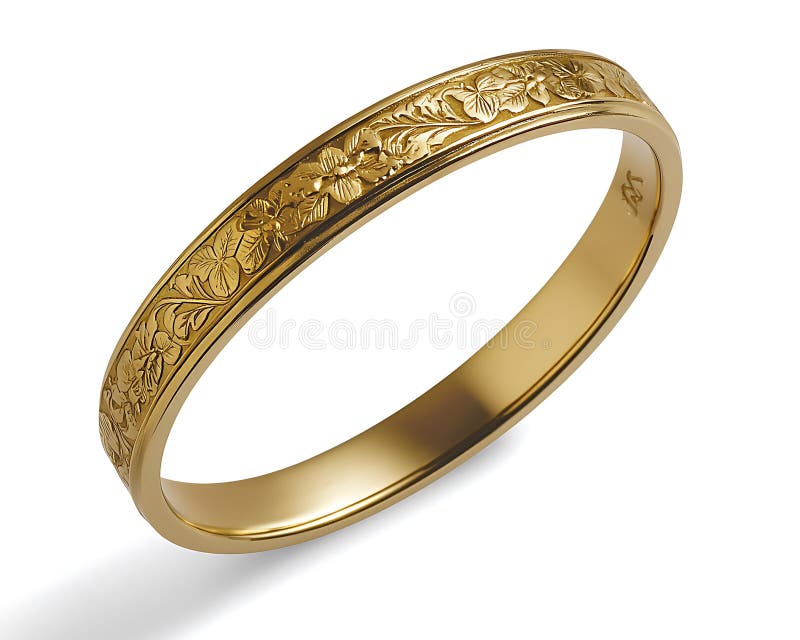 A Gold Band with Floral Designs on it Stock Illustration - Illustration ...