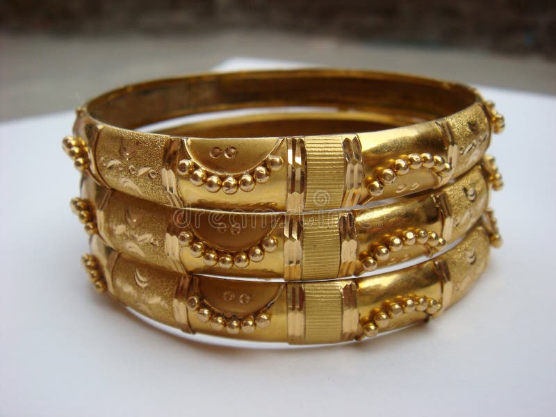Set of Designed Gold Bangles Stock Image - Image of bride, bangles: 8350637