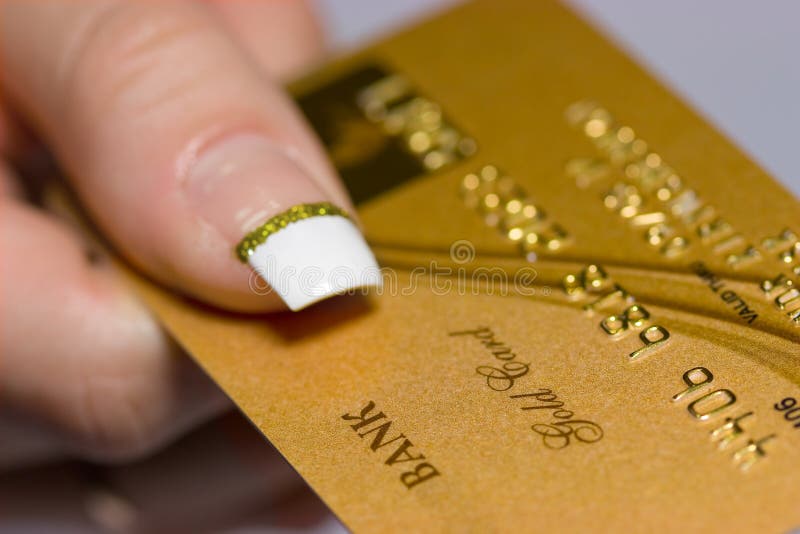Gold Bank Card stock image. Image of white, gold, purchase - 4645509