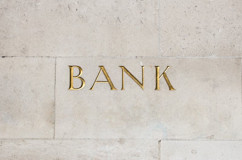 Gold bank sign stock image. Image of indent, sign, bank - 31809477