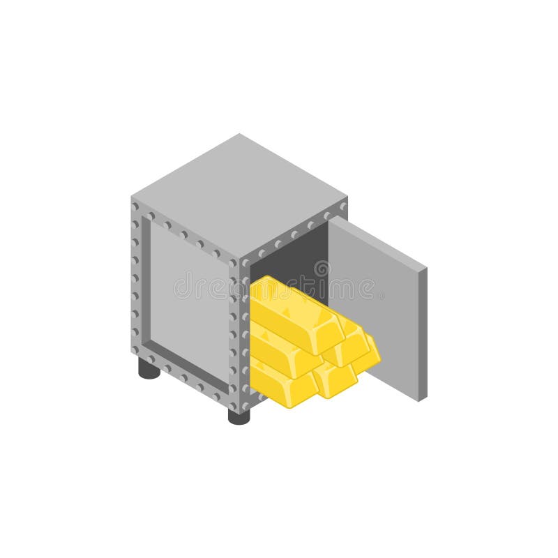 Gold in Bank Vault. Concept To Protect Savings Stock Vector ...