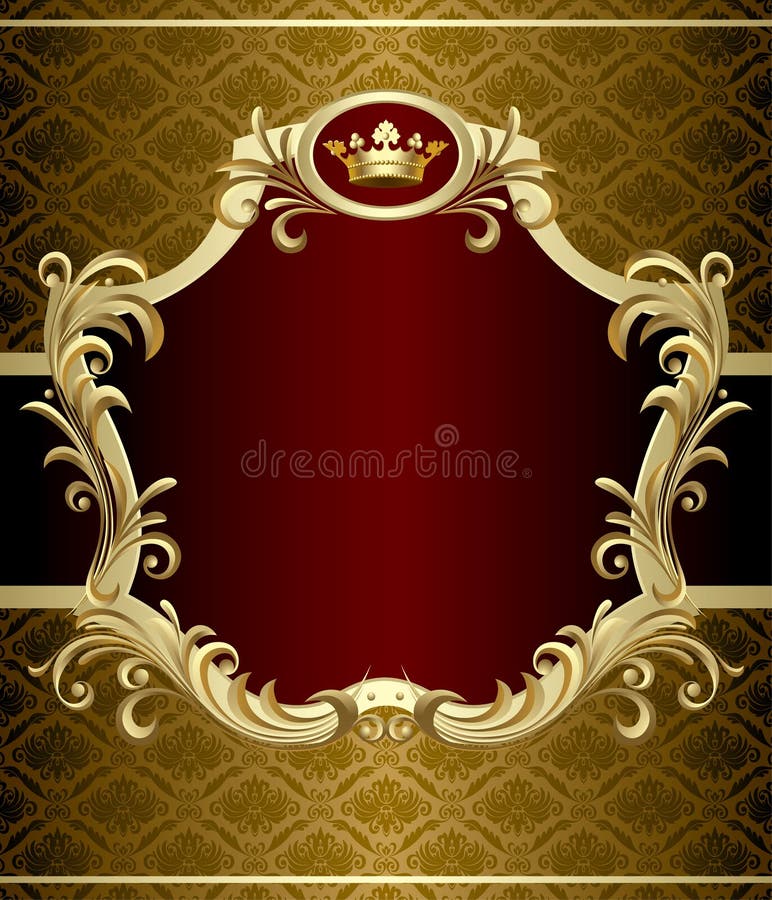 Gold metal vintage banner stock illustration. Illustration of cloth ...