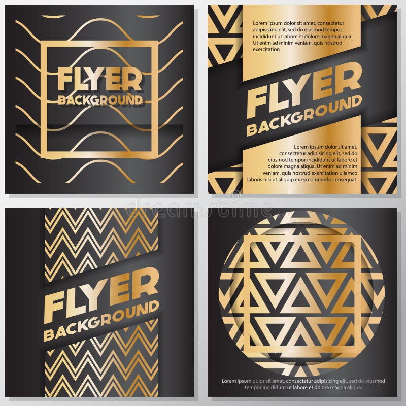 Gold Banner Background Flyer Style Design Template Stock Vector ...